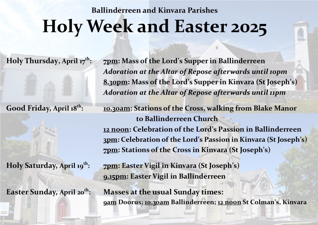Holy Week and Easter ceremonies times 2025 | Ballinderreen & Kinvara ...